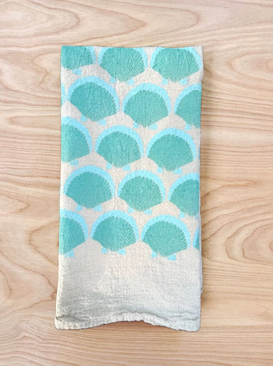 flour sack tea towel . scallop shells – NOON™ DESIGN SHOP