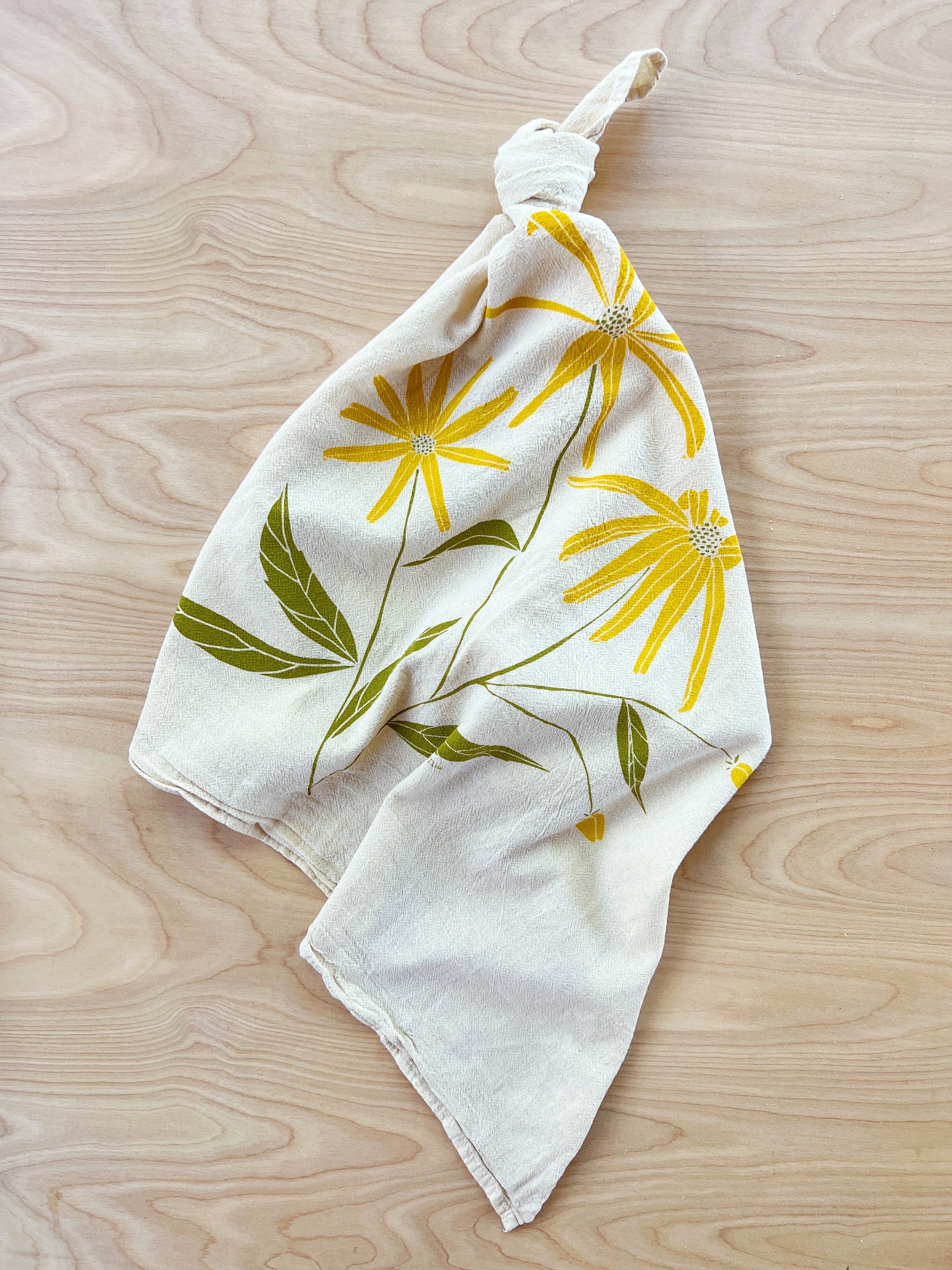 flower sack tea towel . Black eyed Susan – NOON™ DESIGN SHOP